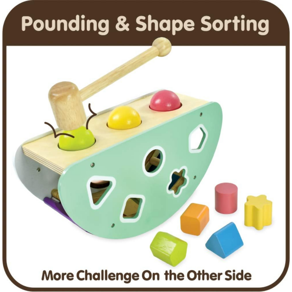 Wooden Toy for Kids: Rock and Learn Indoor Bench