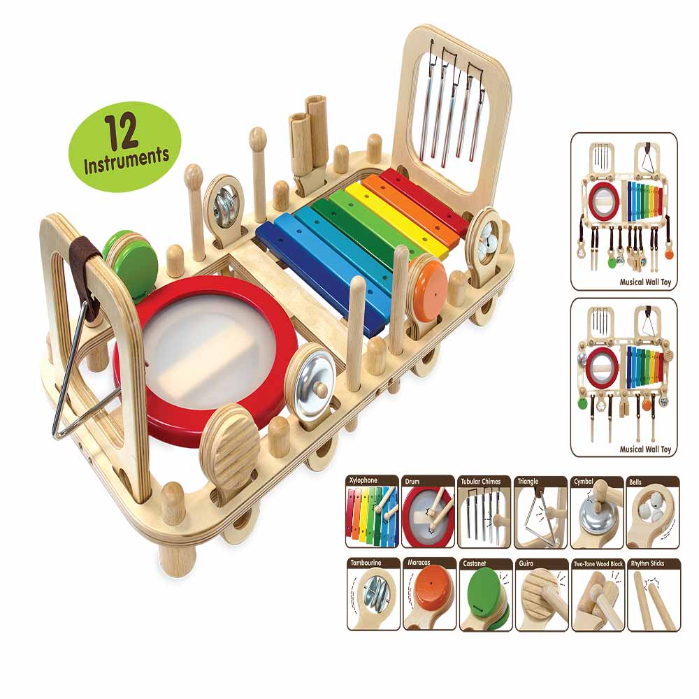 Wooden Toy for Kids: Melody Indoor Bench & Wall Toy